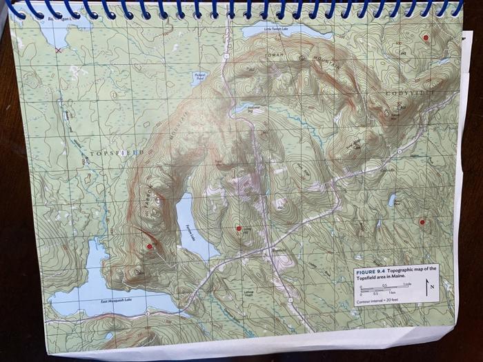 Son UNI TORSELF FIGURE 9.4 Topographic map of the | Chegg.com