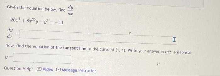 Solved Given the equation below, find dxdy. | Chegg.com