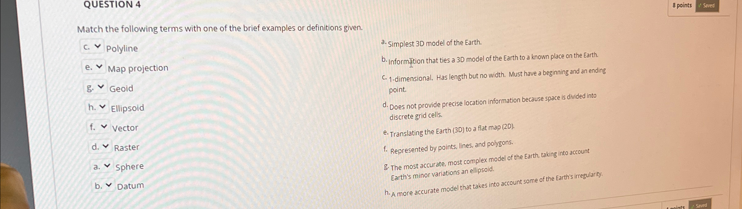 Solved QUESTION 48 ﻿pointsMatch the following terms with one | Chegg.com