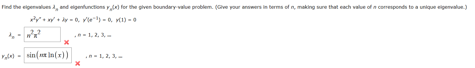 Solved Find the eigenvalues 𝜆n and eigenfunctions yn(x) | Chegg.com