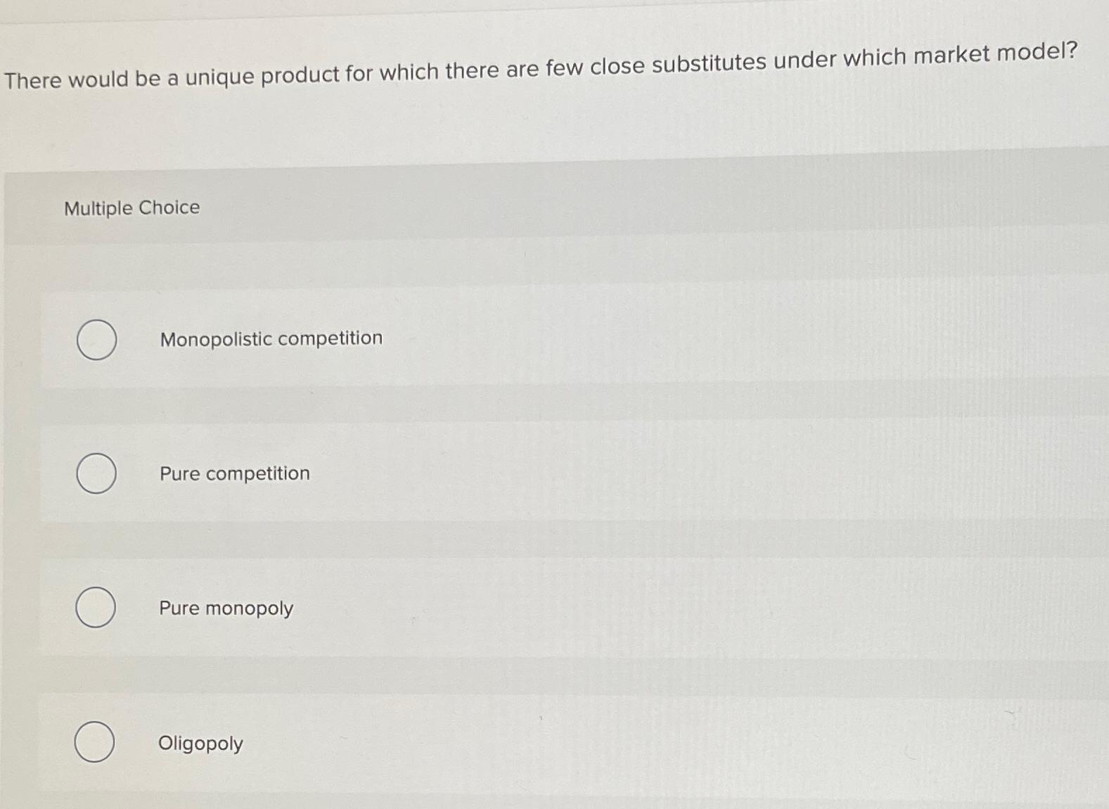 Solved There would be a unique product for which there are | Chegg.com