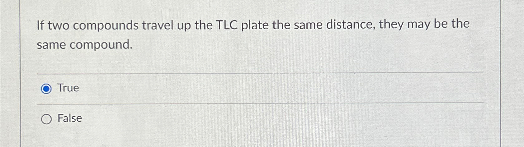 Solved If two compounds travel up the TLC plate the same | Chegg.com