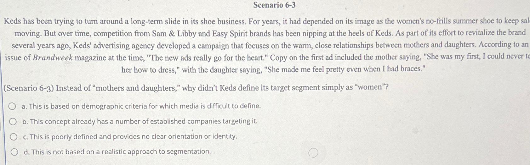 Solved Scenario 6-3Keds has been trying to turn around a | Chegg.com