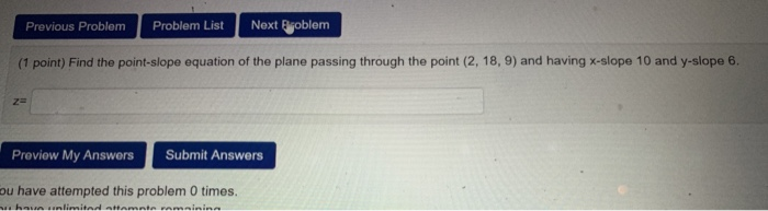 Solved Next Boblem Problem List Previous Problem (1 point) | Chegg.com