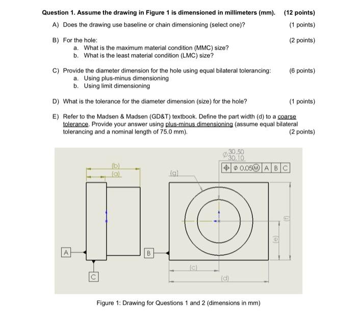 Solved 2uestion 1. Assume the drawing in Figure 1 is | Chegg.com