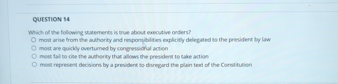Solved QUESTION 14Which of the following statements is true | Chegg.com