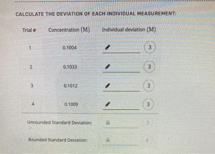 Solved CALCULATE THE DEVIATION OF EACH INDIVIDUAL | Chegg.com