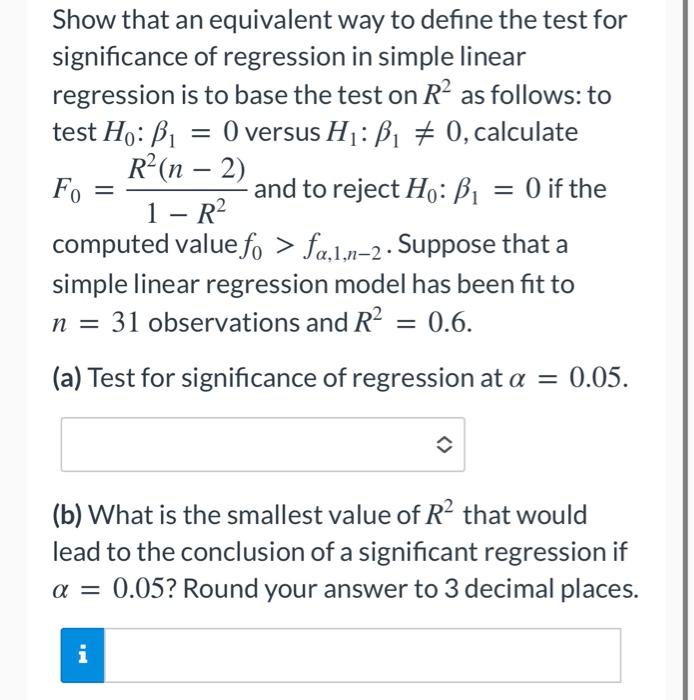 Solved = = Show that an equivalent way to define the test | Chegg.com
