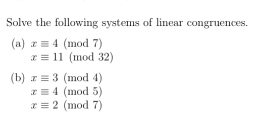 Solved Solve the following systems of linear | Chegg.com