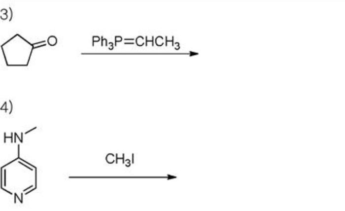 Solved 3) Ph3P=CHCH3 4) HN CH31 'N | Chegg.com