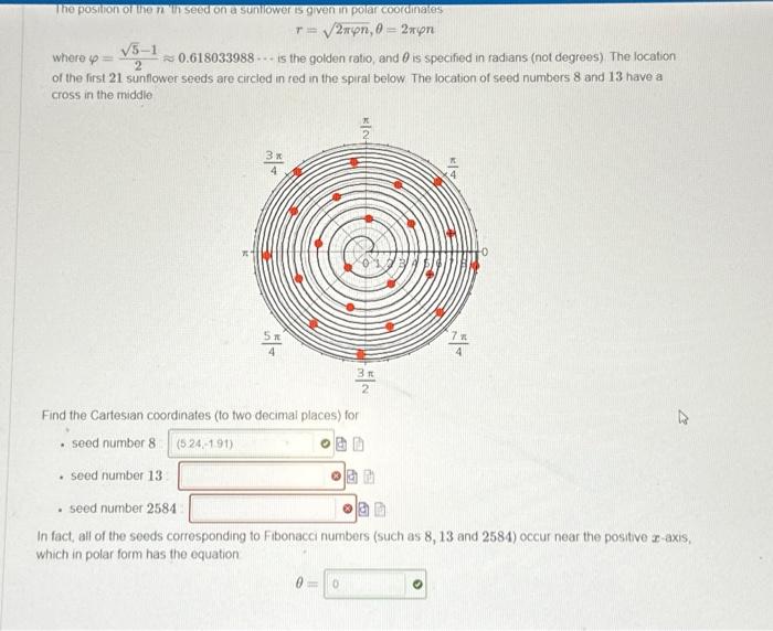 Solved n 11 Consider the spiral with polar equation = Val | Chegg.com
