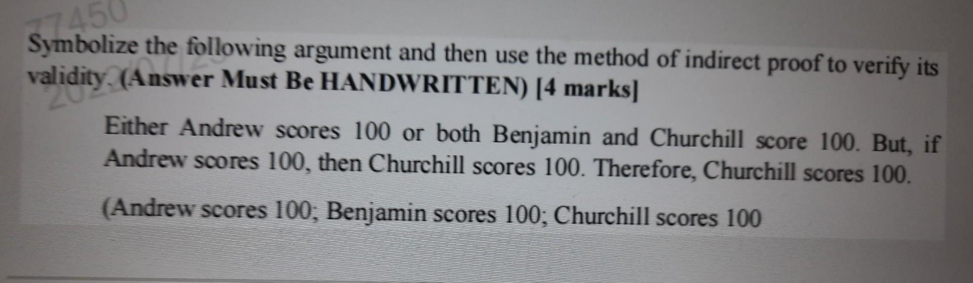 Solved Symbolize the following argument and then use the | Chegg.com