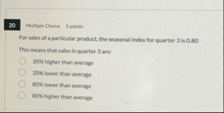 Solved Multiple Choice 5 ﻿pointsFor sales of a particular | Chegg.com