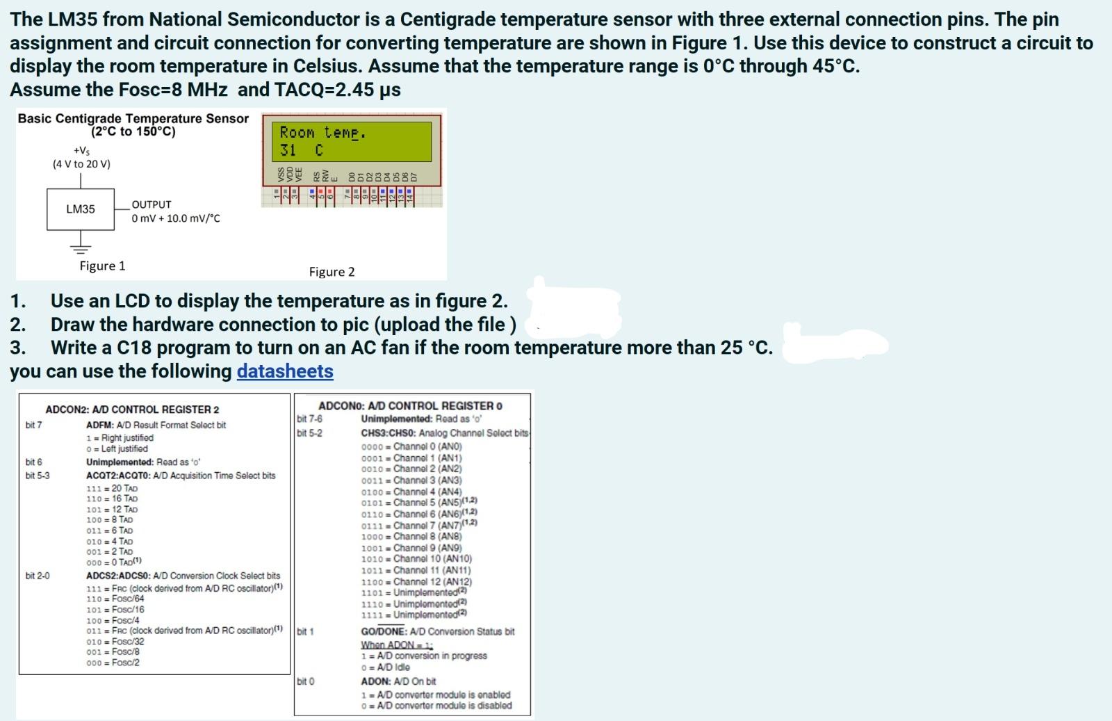Solved in introduction of pic : The LM35 ﻿from National | Chegg.com