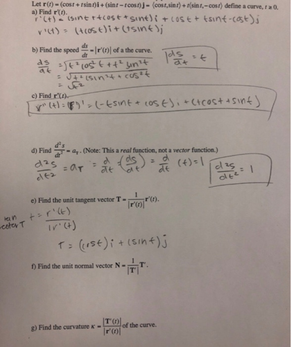 Solved Let R t cost Taint I sint Tcost j Solved Let R t cost Taint I sint Tcost j