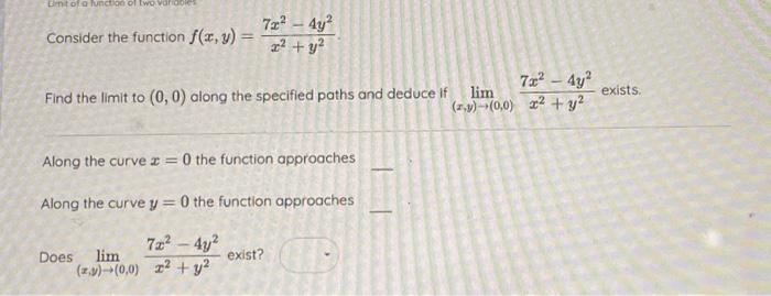 Consider the function f(x,y)=x2+y27x2−4y2. Find the | Chegg.com