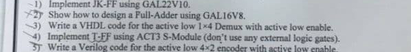 Solved 3)Write a VHDL code for the active low 1×4 ﻿Demux | Chegg.com