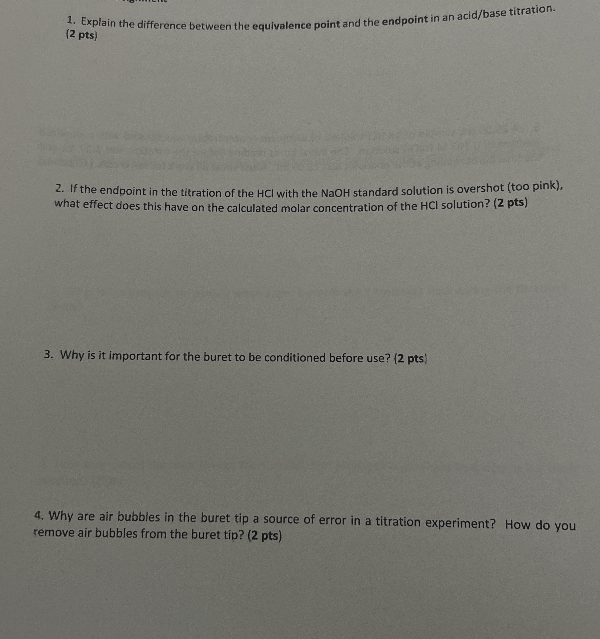 Solved Explain the difference between the equivalence point | Chegg.com