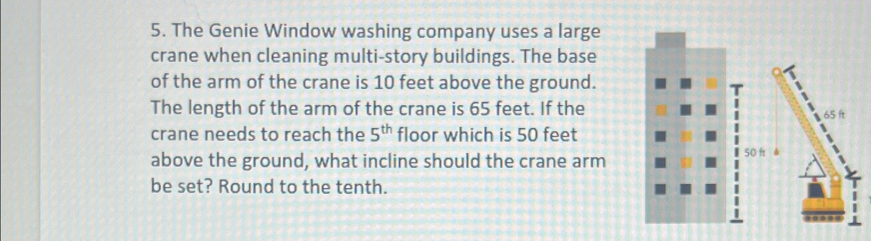 Solved The Genie Window washing company uses a large crane | Chegg.com