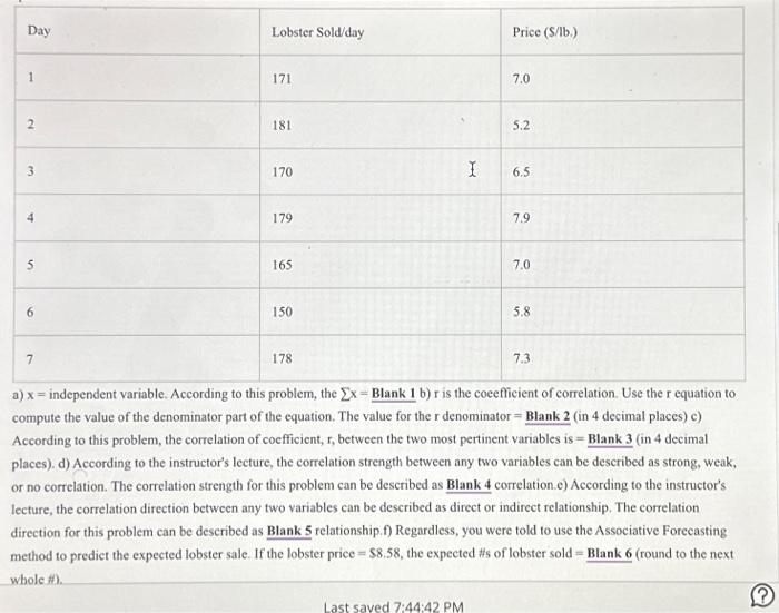 Solved a) x= independent variable. According to this | Chegg.com