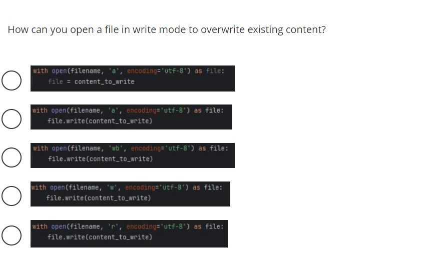 Solved How Can You Open A File In Write Mode To Overwrite