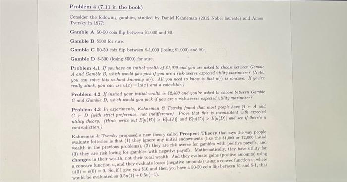 Solved Problem 4 ( 7.11 in the book) Consider the following | Chegg.com