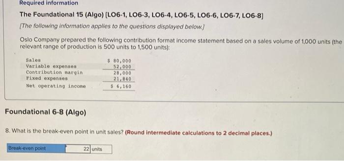 Solved The Foundational 15 (Algo) [LO6-1, LO6-3, LO6-4, | Chegg.com