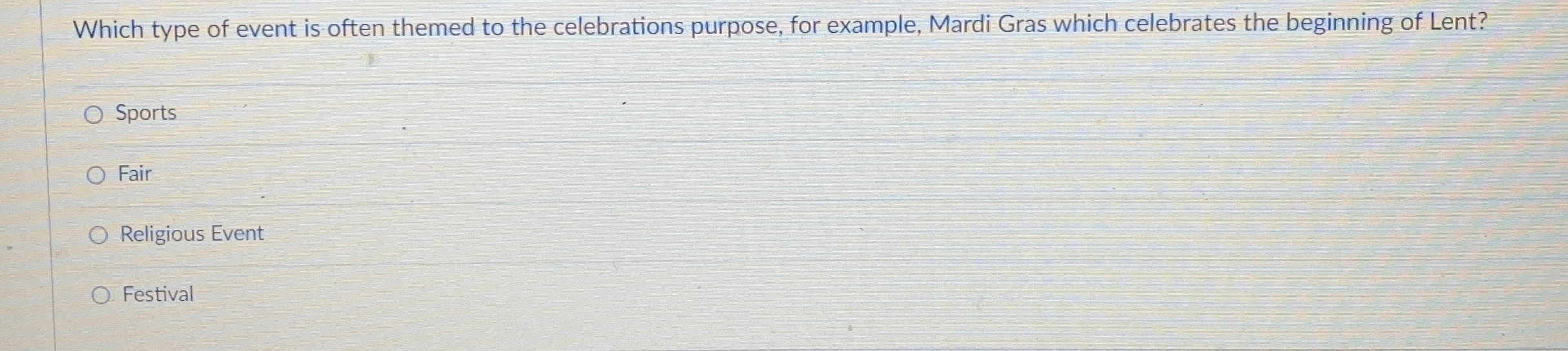 Solved Which type of event is often themed to the | Chegg.com