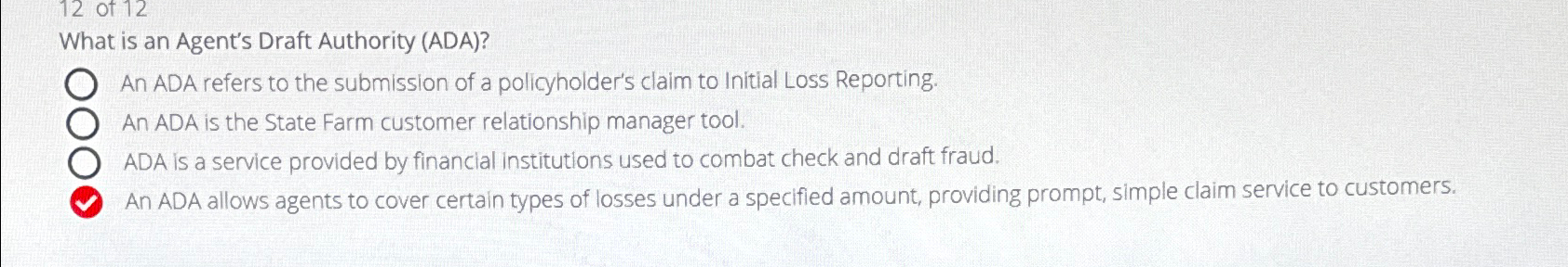 Solved What is an Agent's Draft Authority (ADA)?An ADA | Chegg.com