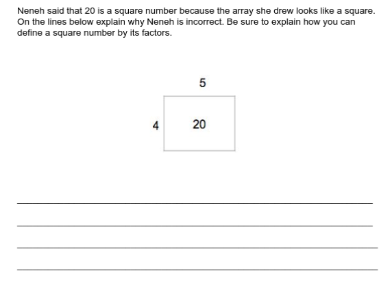 Solved Neneh said that 20 ﻿is a square number because the | Chegg.com