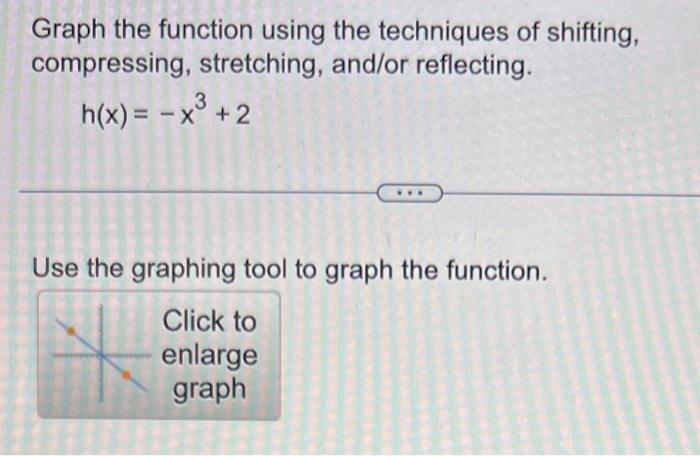 Solved Graph the function using the techniques of shifting, | Chegg.com
