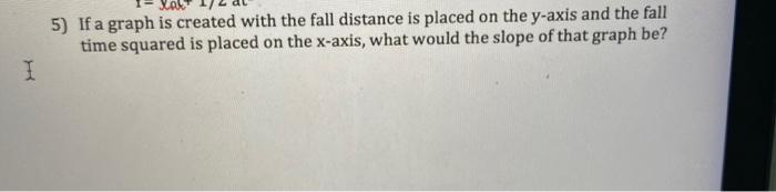 Solved 5) If a graph is created with the fall distance is | Chegg.com