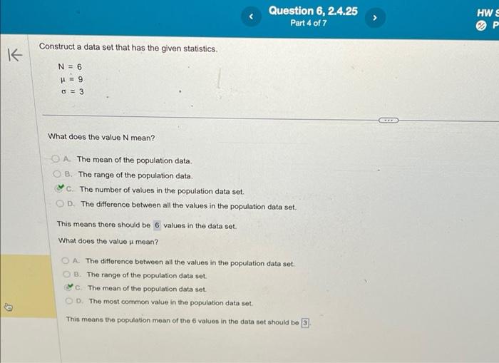 Solved Construct a data set that has the given statistics. | Chegg.com