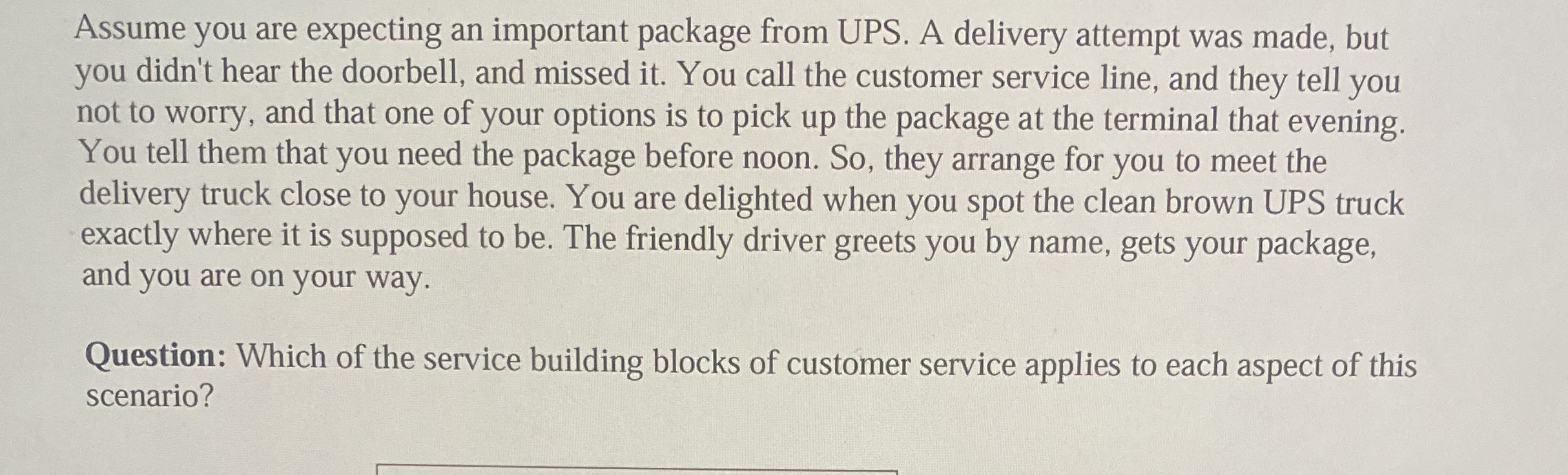 Solved Assume you are expecting an important package from | Chegg.com