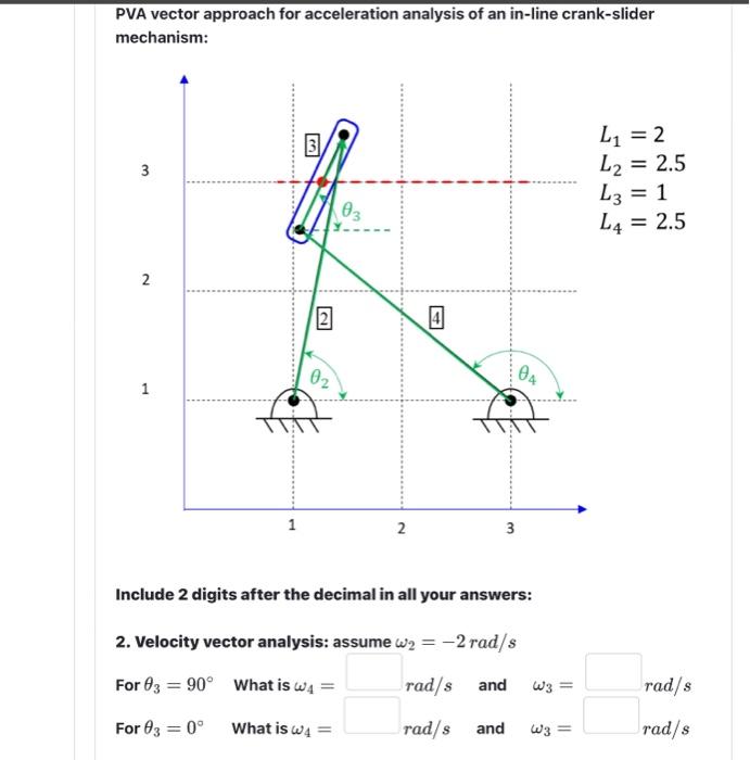 Solved PVA vector approach for acceleration analysis of an | Chegg.com