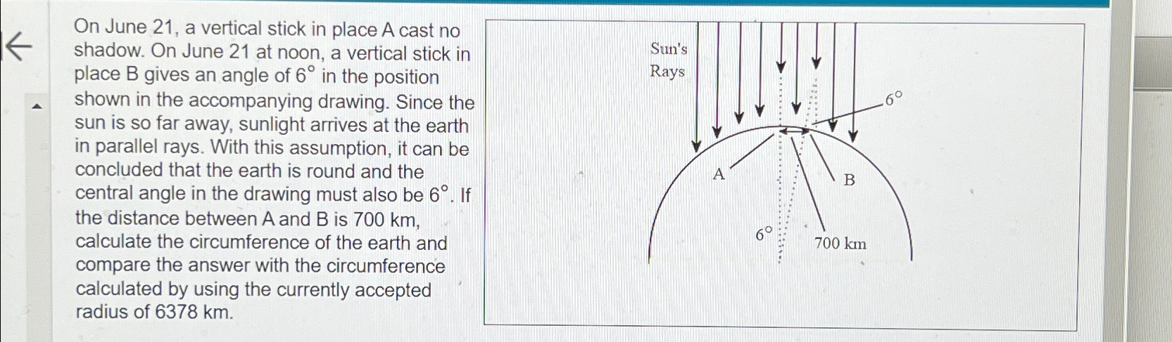 Solved On June 21, ﻿a vertical stick in place A cast no | Chegg.com