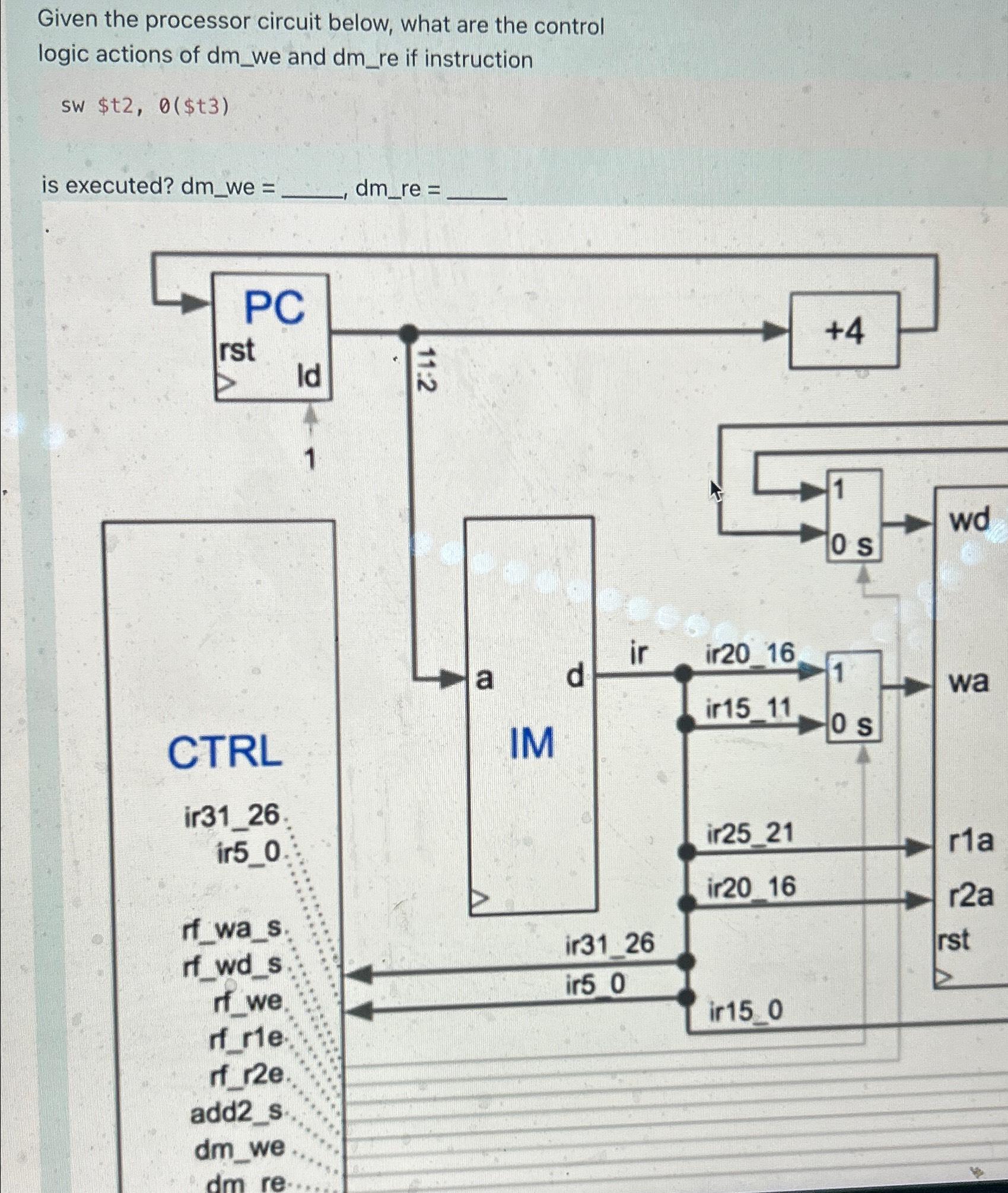 Solved Given the processor circuit below, what are the | Chegg.com