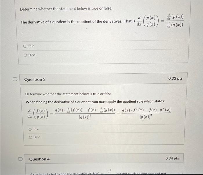 Solved Determine whether the statement below is true or | Chegg.com