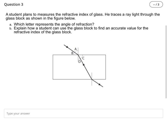 Solved A student plans to measures the refractive index of | Chegg.com