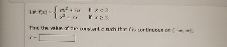 Solved Let F X {cx2 6x If X
