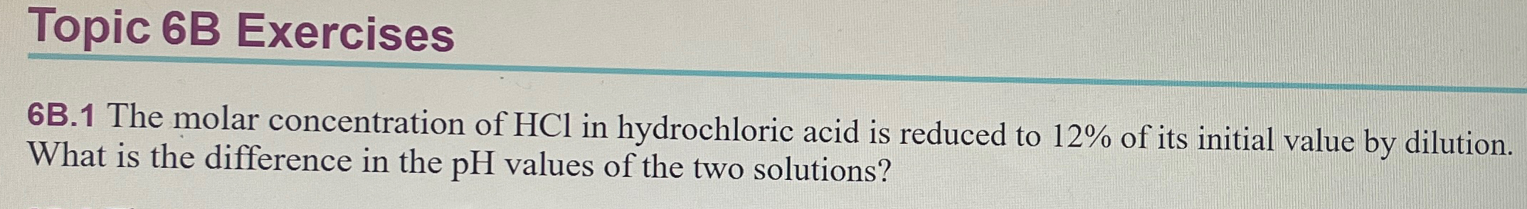 Solved The molar concentration of HCl ﻿in hydrochloric acid | Chegg.com