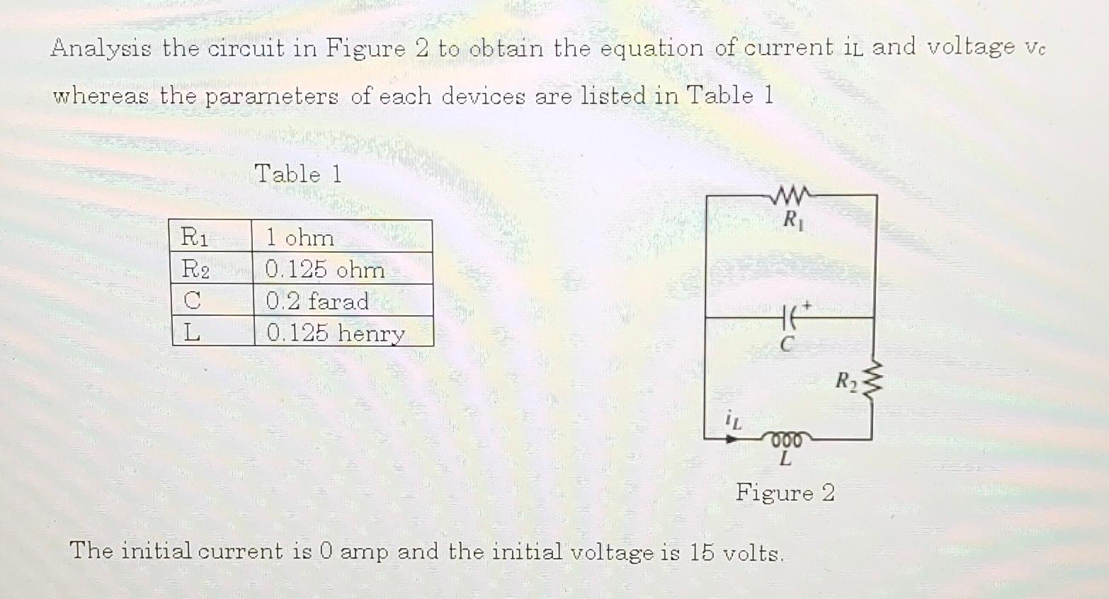 Solved Analysis the circuit in Figure 2 to obtain the | Chegg.com