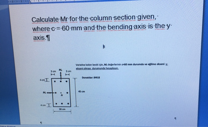 Calculate Mr-for-the-column-section given, where | Chegg.com