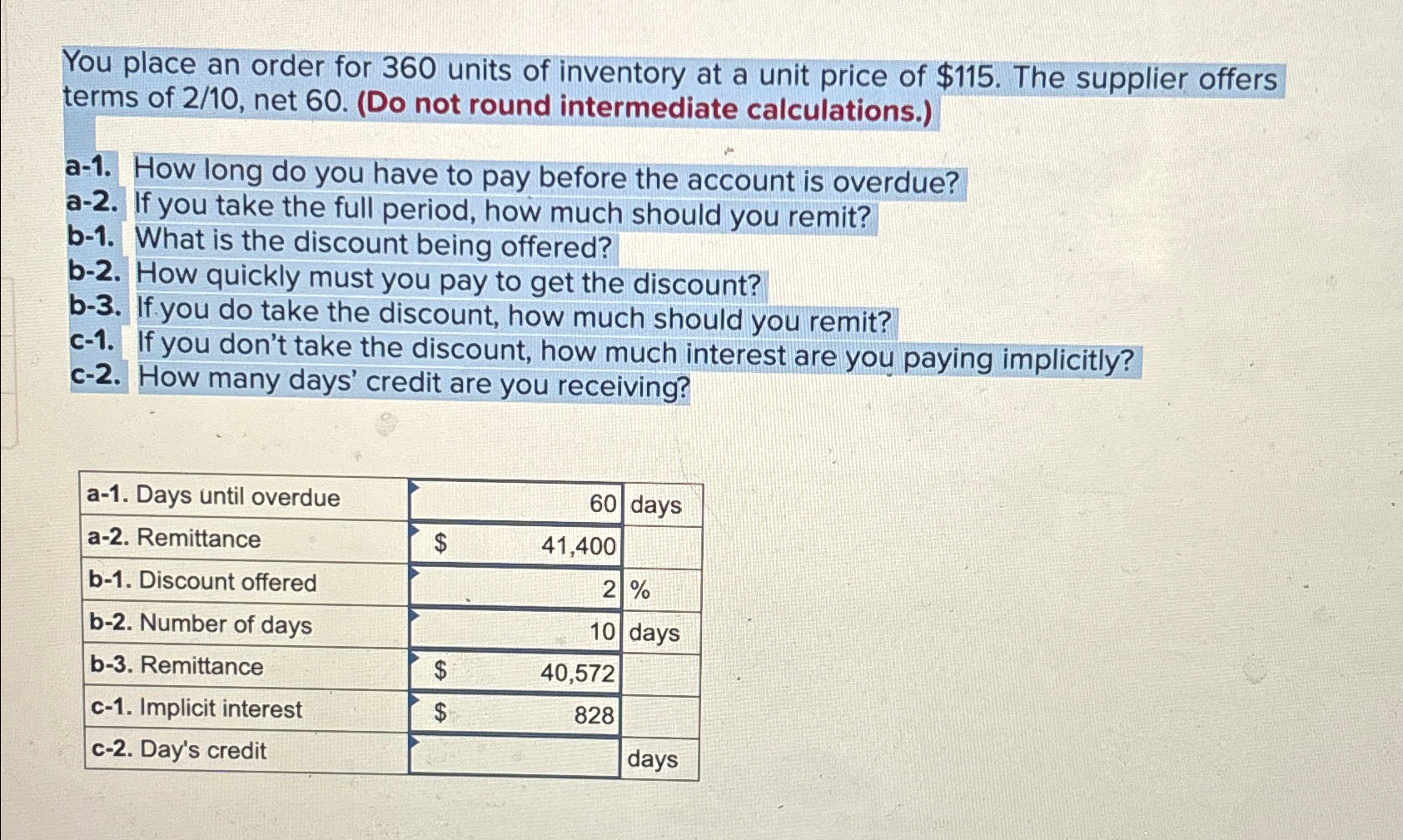 Solved You place an order for 360 ﻿units of inventory at a | Chegg.com