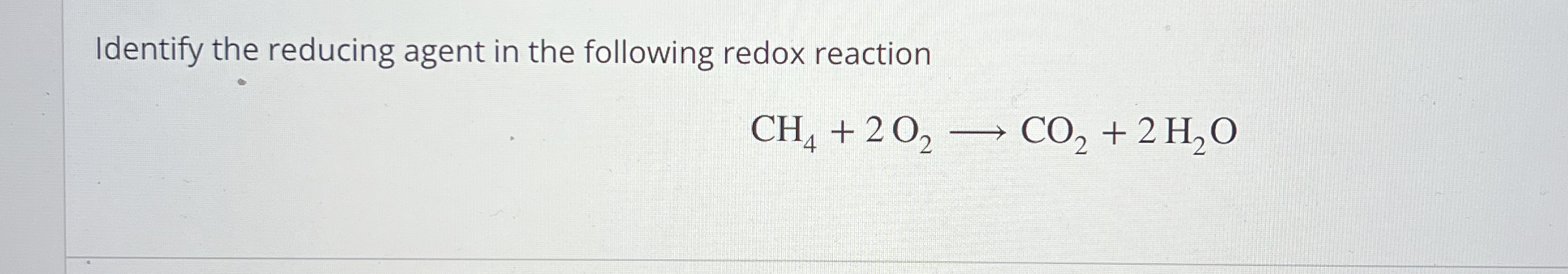 Solved Identify the reducing agent in the following redox | Chegg.com