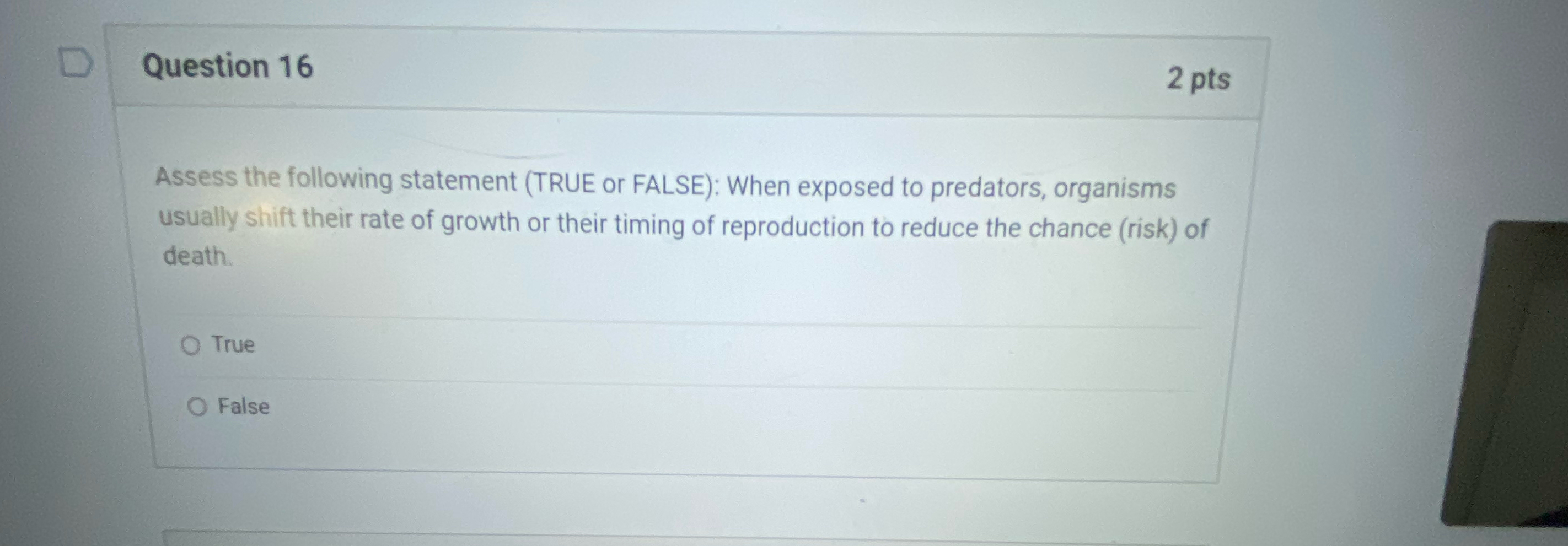 Solved Question 162 ﻿ptsAssess the following statement (TRUE | Chegg.com