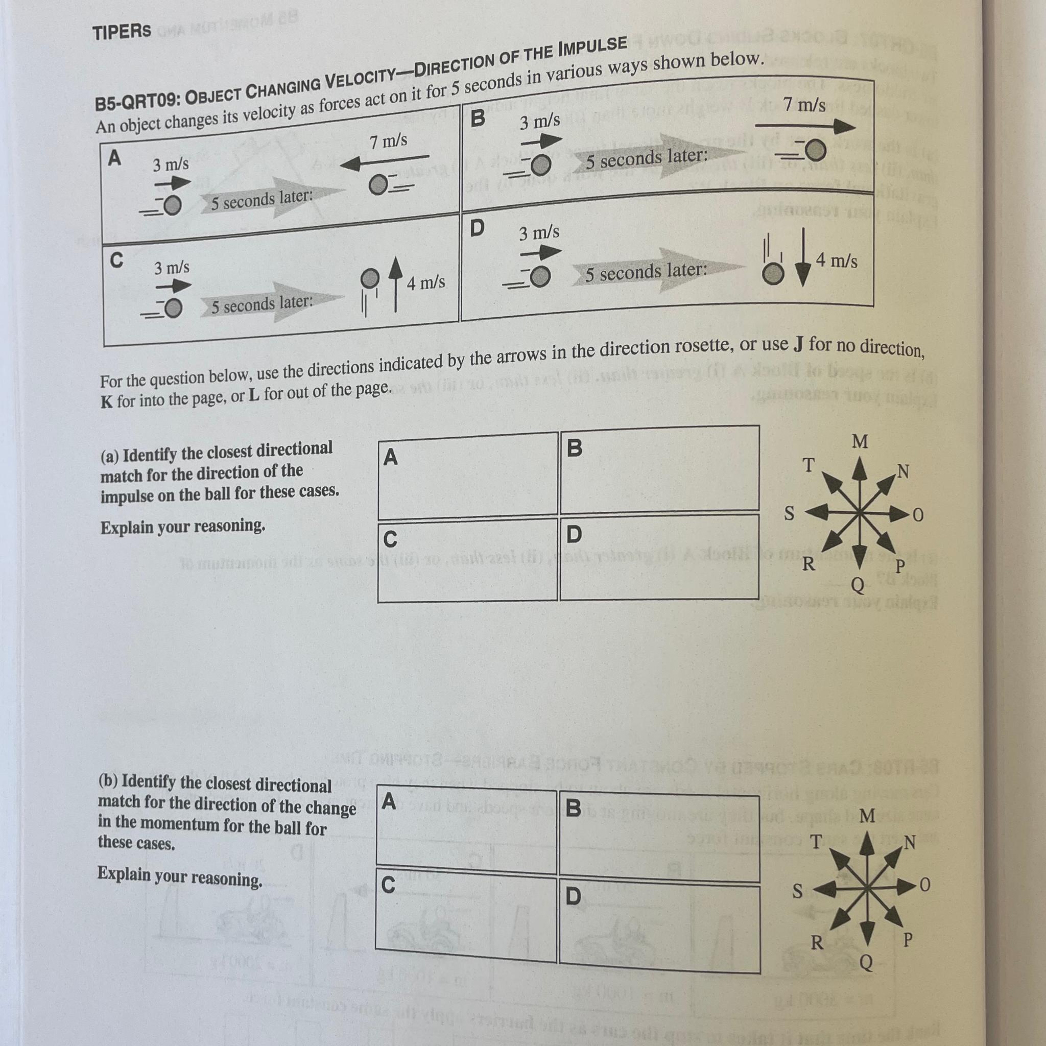 TIPERS\\nIECT CHANGING VELOCITY-DIRECTION OF THE | Chegg.com