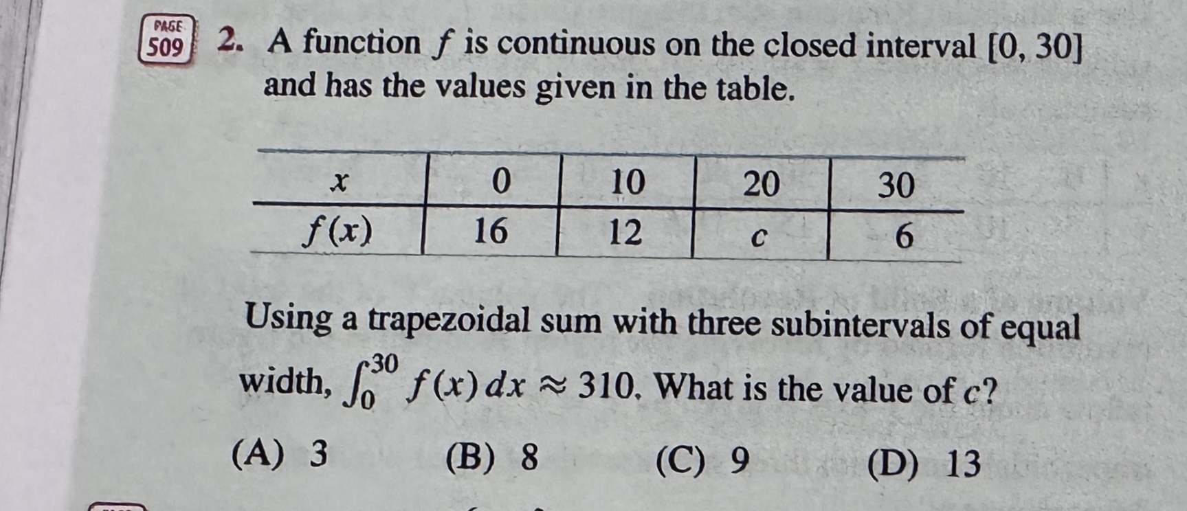 Solved A function f ﻿is continuous on the closed interval | Chegg.com
