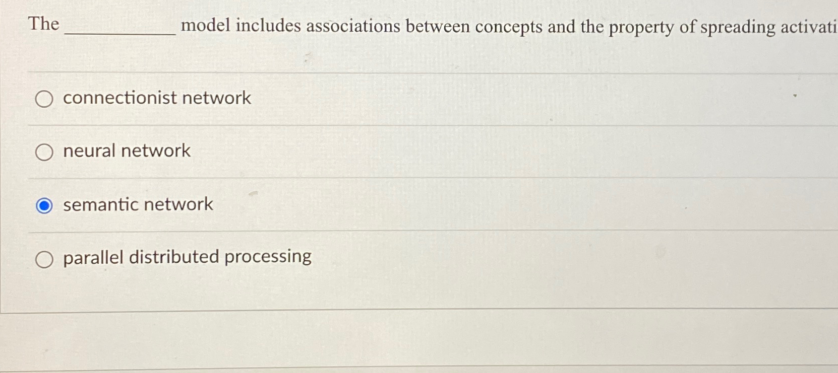 Solved The model includes associations between concepts and | Chegg.com