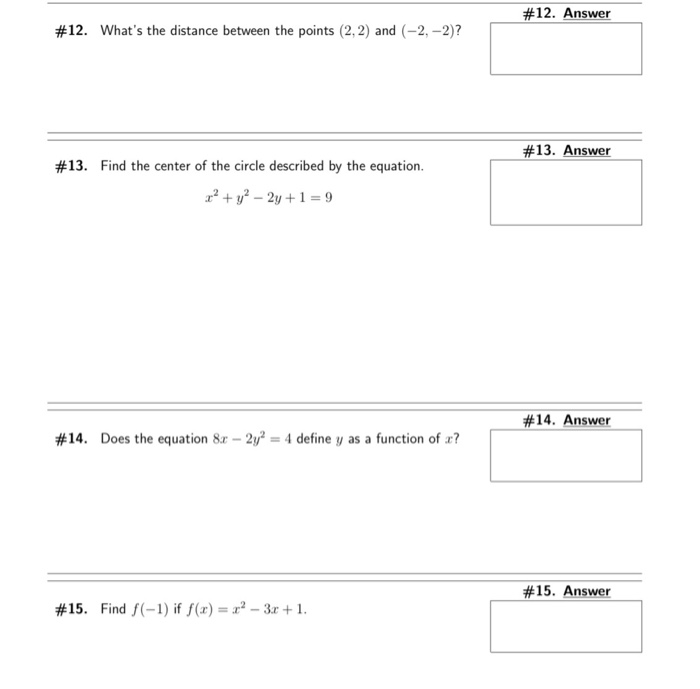 Solved #12. Answer #12. What's the distance between the | Chegg.com